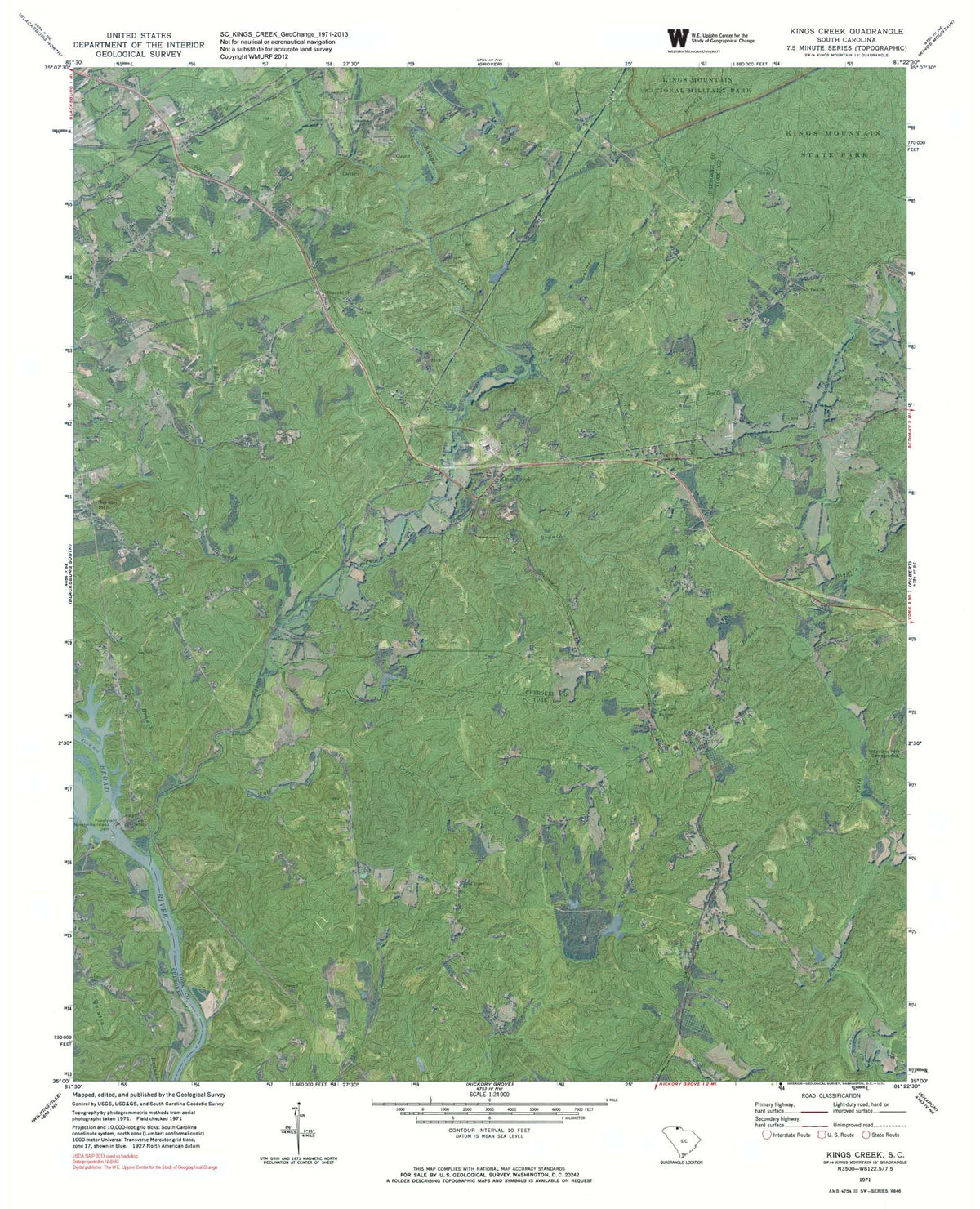 Kings Mountain State Park, South Carolina (Bundle) Map by Western ...