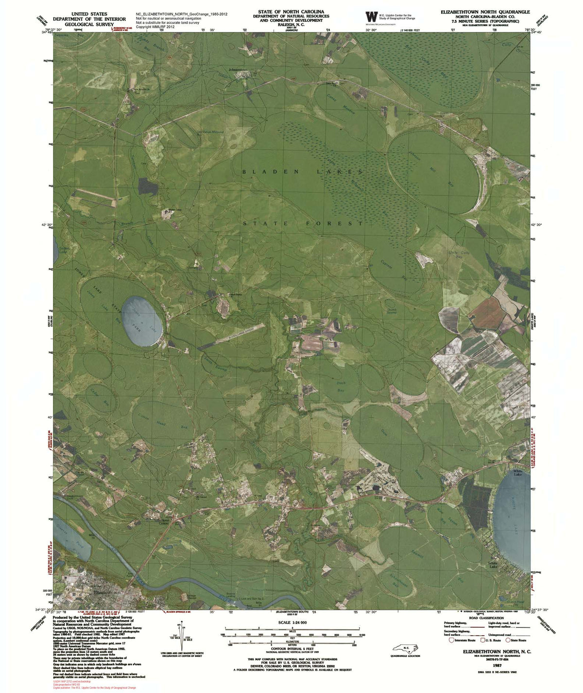 Bladen Lakes State Forest Game Land, North Carolina (Bundle) Map by ...