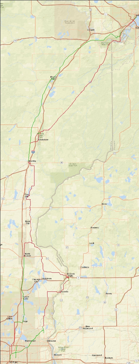 Twin Cities to Duluth Bike Tour Map by Crossover Ventures LLC | Avenza Maps
