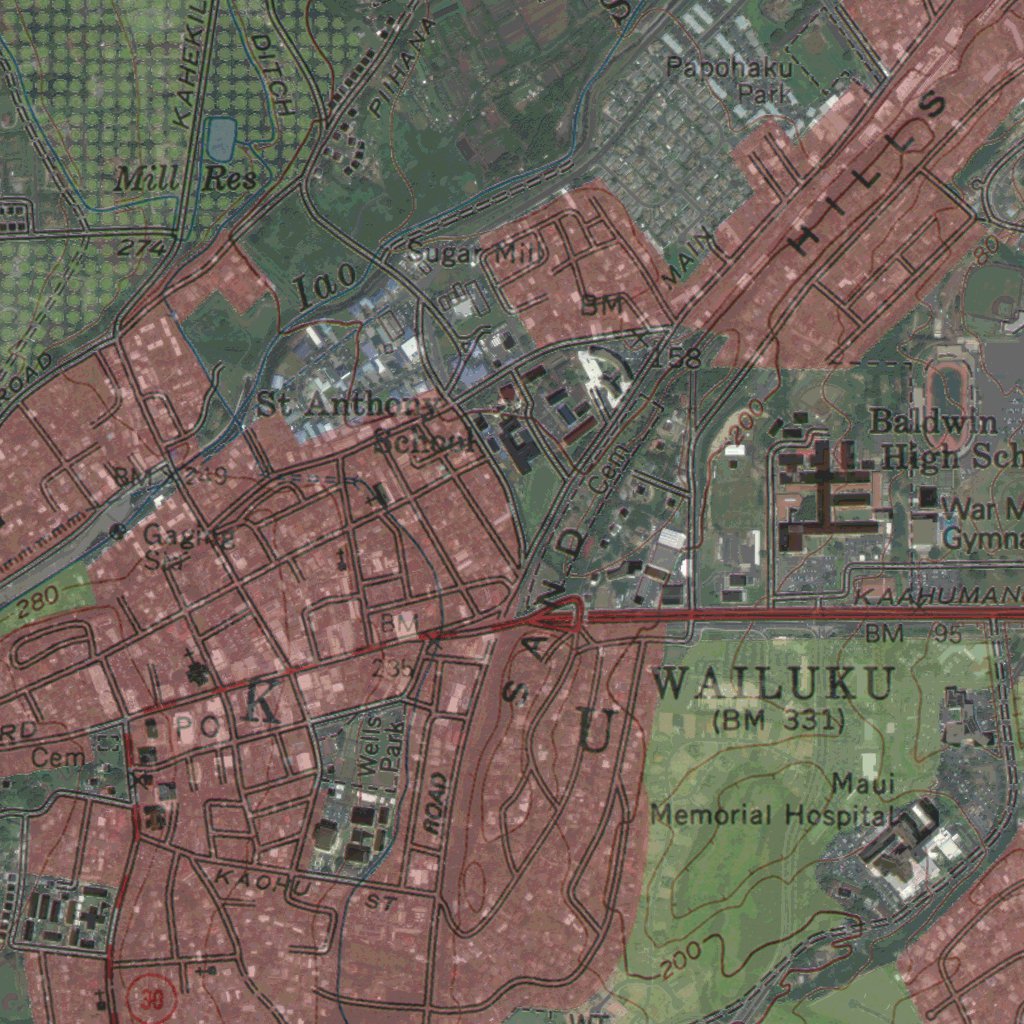 HI-WAILUKU: GeoChange 1950-2015 Map by Western Michigan University ...