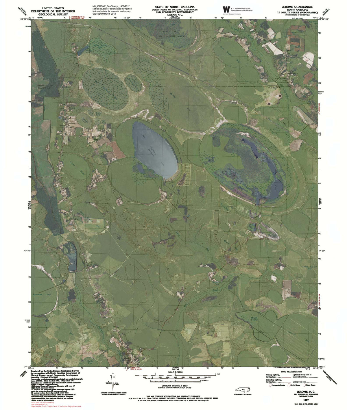 Bushy Lake State Natural Area, North Carolina (Bundle) Map by Western ...