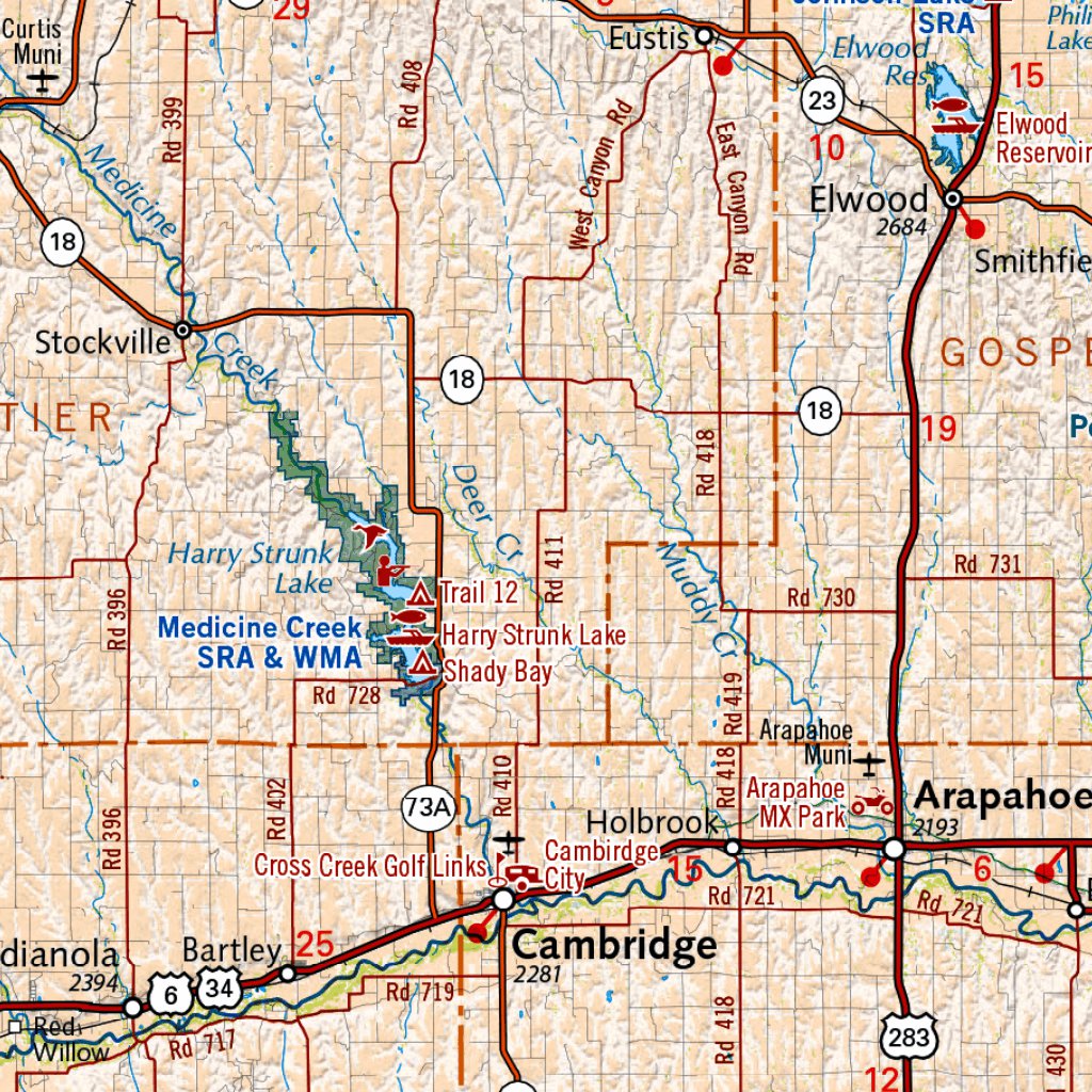 Nebraska Recreation Map by East View Map Link | Avenza Maps