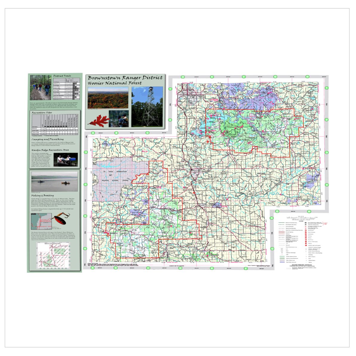 Hoosier NF Forest Visitor Map - Brownstone Ranger District by US Forest ...