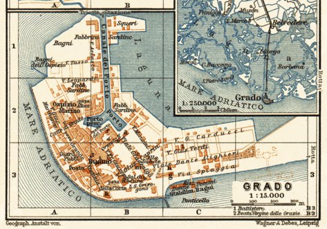Grado town plan, 1911 Map by Waldin | Avenza Maps