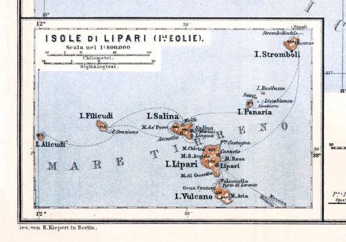 Lipari Isle Map, 1929 by Waldin | Avenza Maps