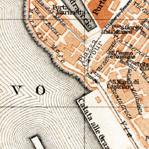 Genoa (Genova) city Map, 1898 by Waldin | Avenza Maps