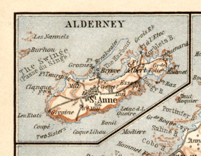 Map of the Isle of Alderney, 1906 by Waldin | Avenza Maps