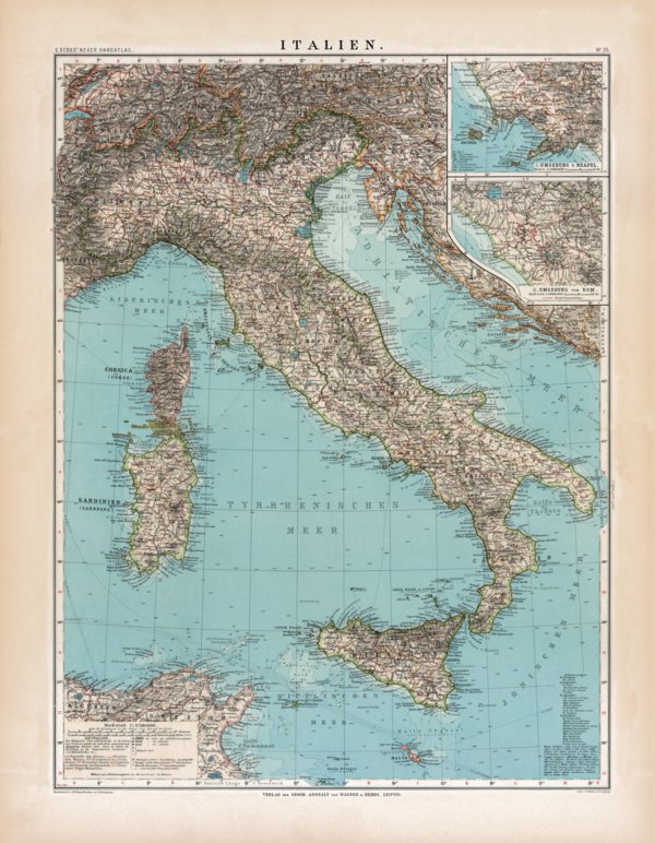 Italy Map, 1905 by Waldin | Avenza Maps