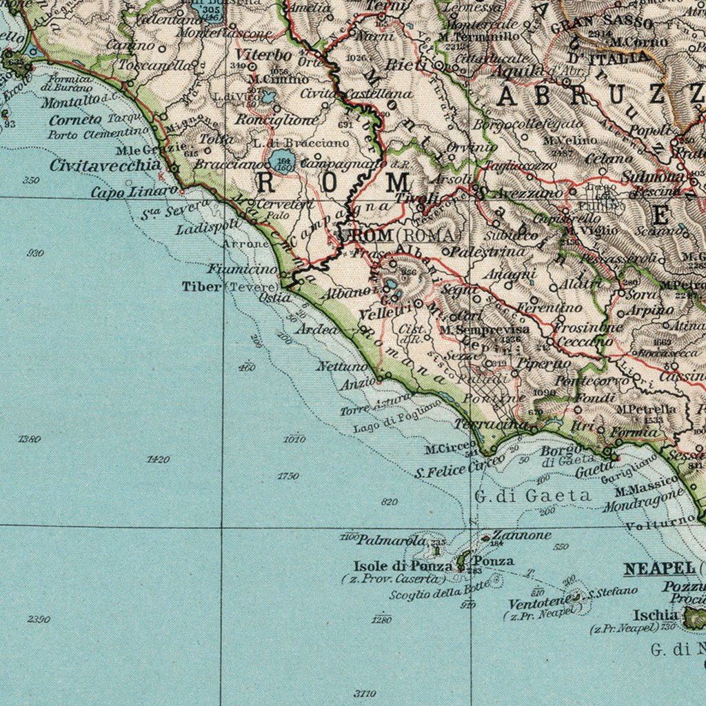 Italy Map, 1905 by Waldin | Avenza Maps