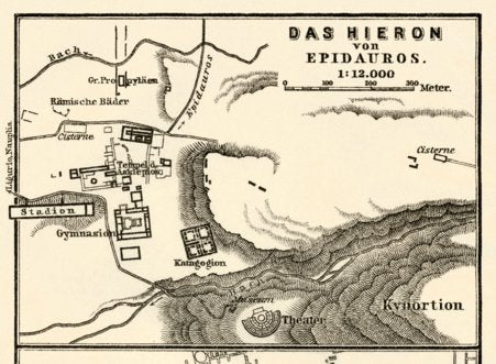 Epidaurus (Επίδαυρος), site Map, 1908 by Waldin | Avenza Maps