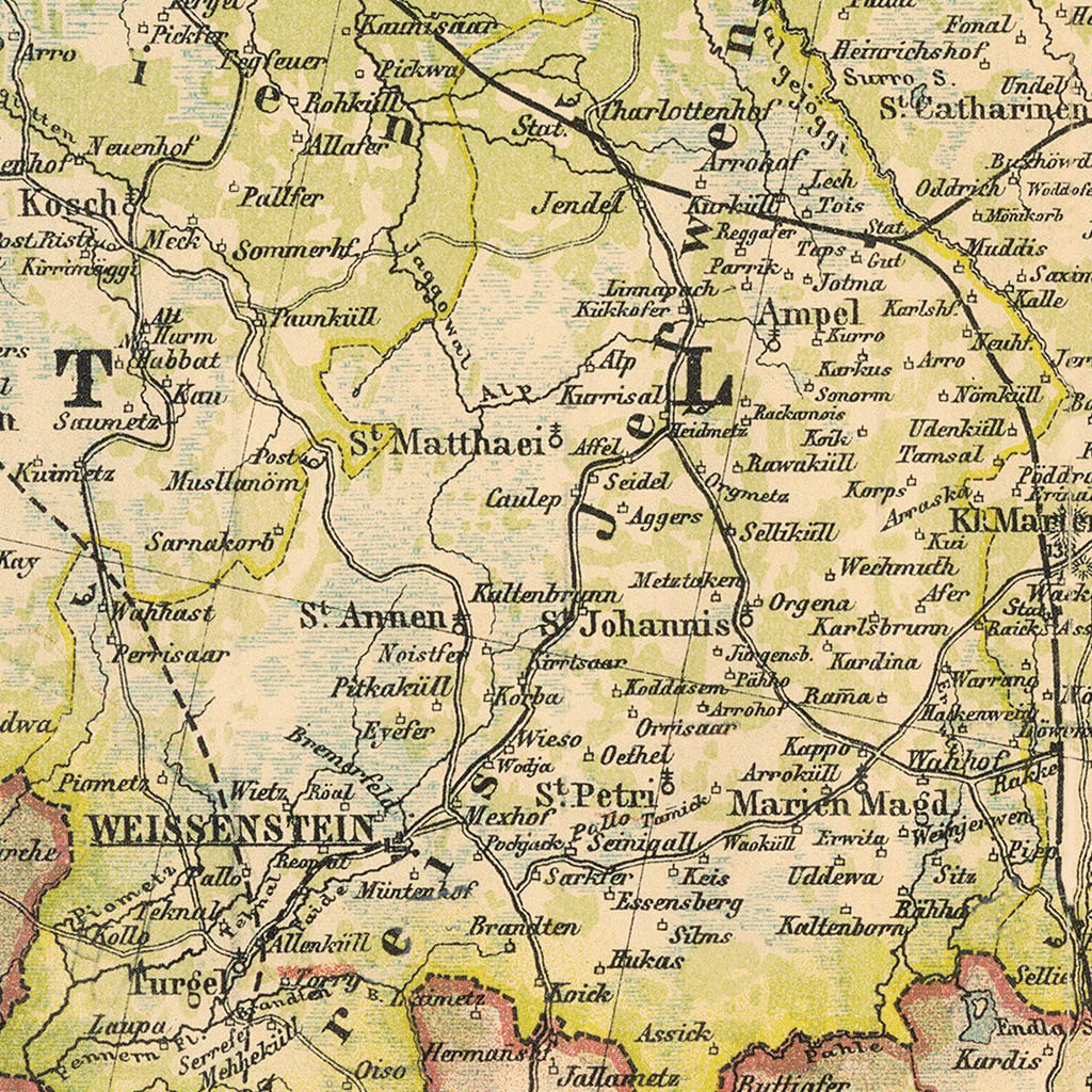 Map of the Baltics (Estonia, Livonia and Courland - Livland, Estland ...