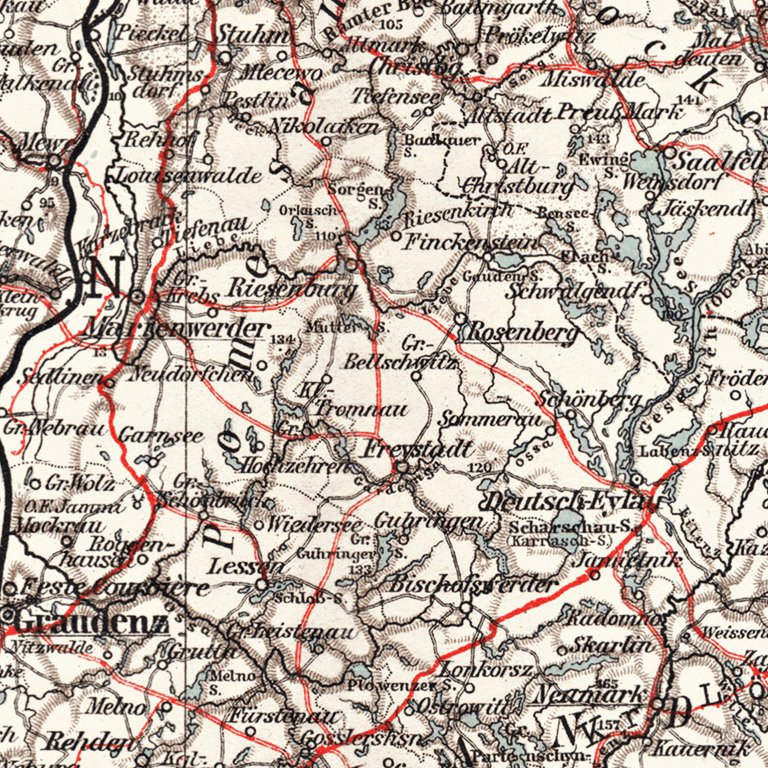 Map of German northeastern regions, 1911 by Waldin | Avenza Maps