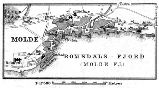 Molde town plan, 1910 Map by Waldin | Avenza Maps