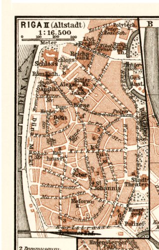 Rīga old town (city center) Map, 1914 by Waldin | Avenza Maps