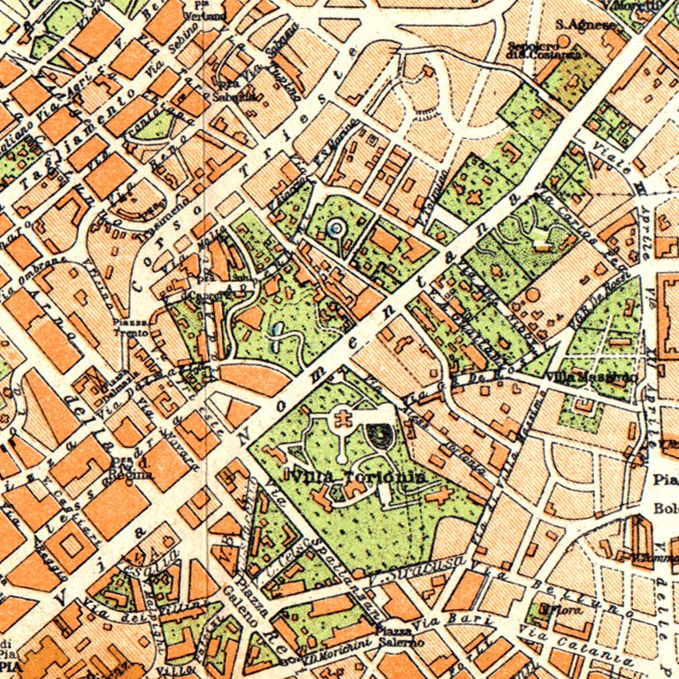 Rome (Roma) city Map, 1933 by Waldin | Avenza Maps