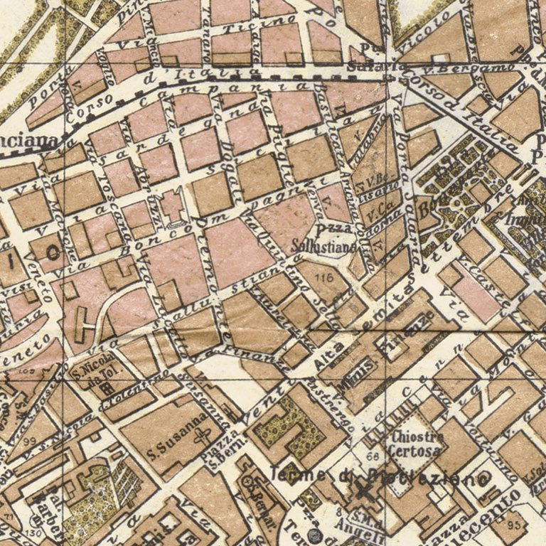 Rome (Roma) city Map, 1904 by Waldin | Avenza Maps