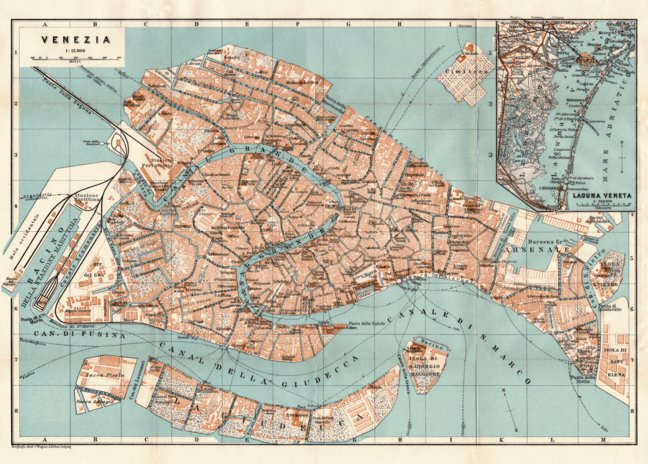 Venice city Map, 1929 by Waldin | Avenza Maps