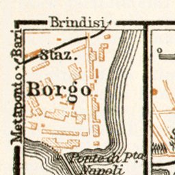 Taranto town plan, 1912 Map by Waldin | Avenza Maps