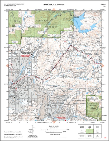 Ramona Map by US Forest Service R5 | Avenza Maps