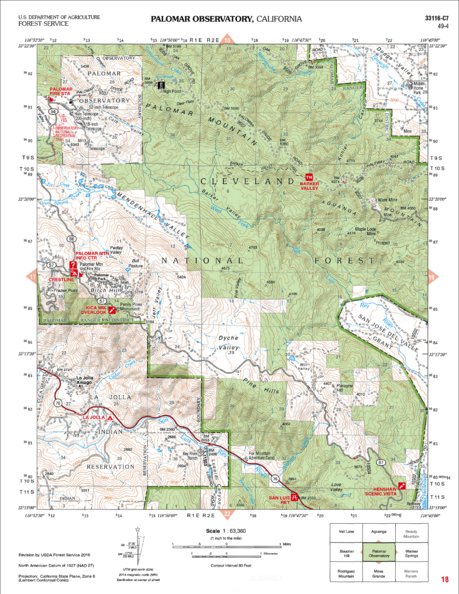 Palomar Observatory Map by US Forest Service R5 | Avenza Maps