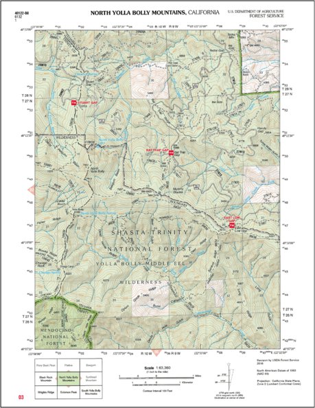 North Yolla Bolly Mountain (Mendocino Atlas) Map by US Forest Service ...