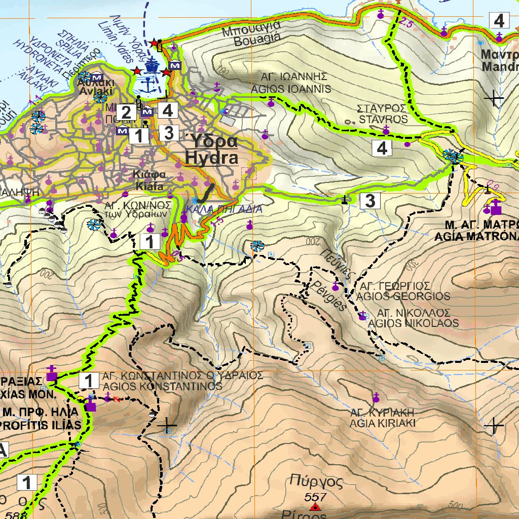 Hydra, Greece Map by Anavasi editions | Avenza Maps