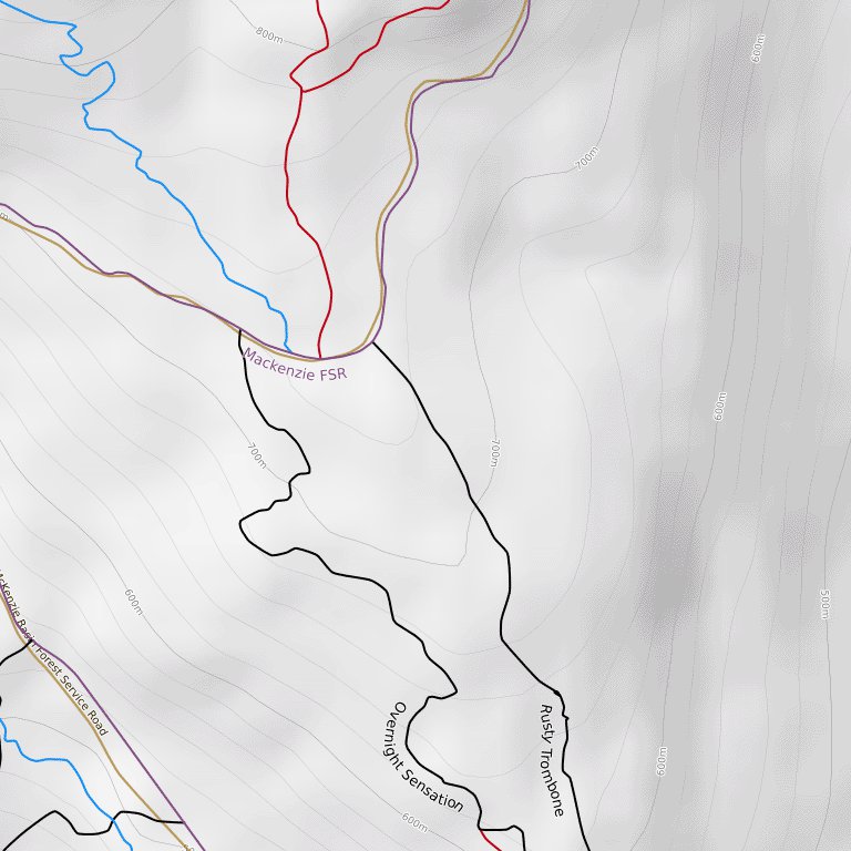 Mackenzie Mountain Bike Trails Map by Trailforks | Avenza Maps