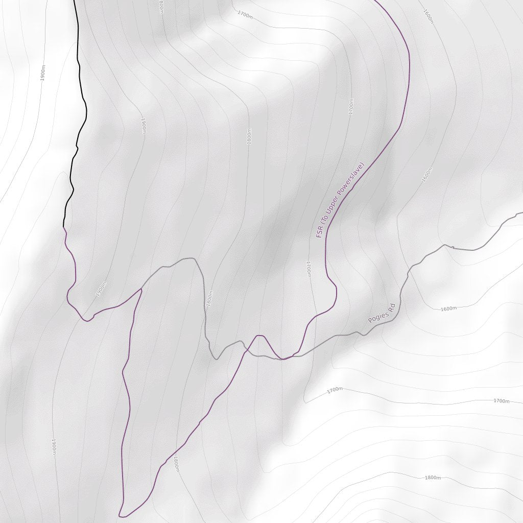 Giveout and Gold Creek Mountain Bike Trails Map by Trailforks | Avenza Maps