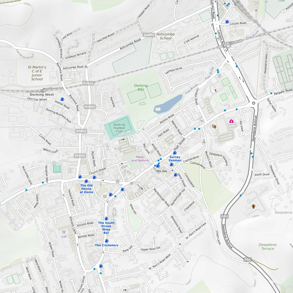 Dorking Mountain Bike Trails Map by Trailforks | Avenza Maps