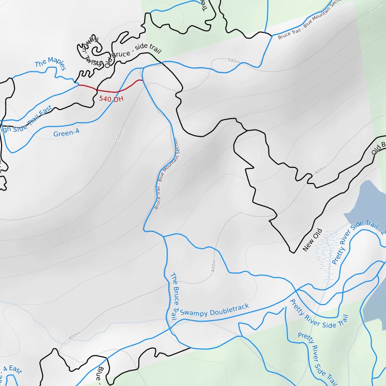 Pretty River Valley Mountain Bike Trails Map by Trailforks | Avenza Maps