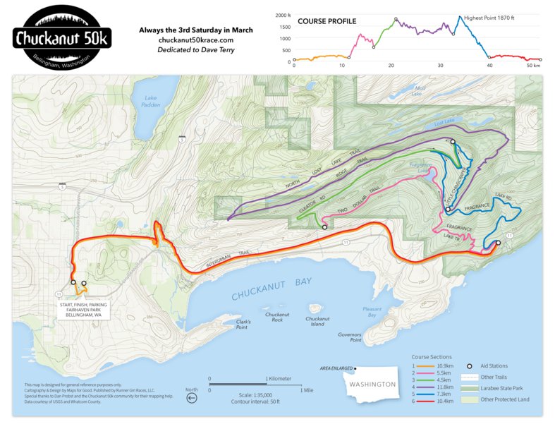 Chuckanut 50k Race Map by Maps for Good | Avenza Maps