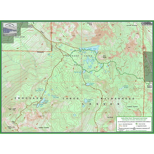 Lake Eiler from Tamarack hike Map by Sacramento Valley Hiking ...