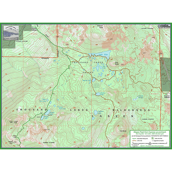 Magee Peak from Cypress hike Map by Sacramento Valley Hiking Conference ...