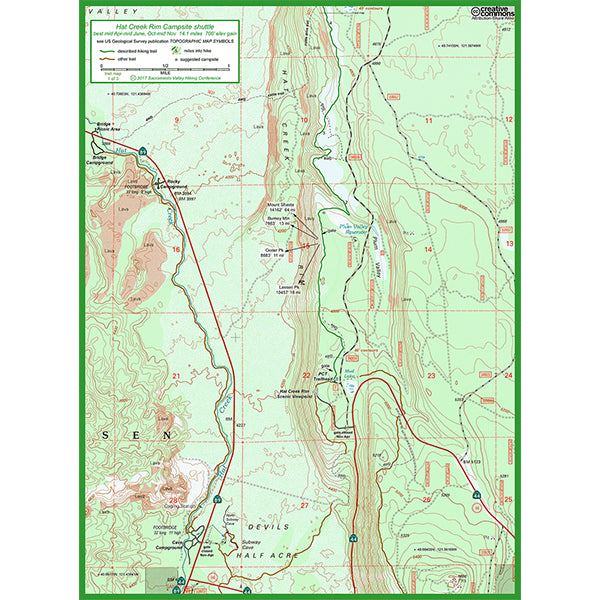 Hat Creek Rim hike Map by Sacramento Valley Hiking Conference | Avenza Maps