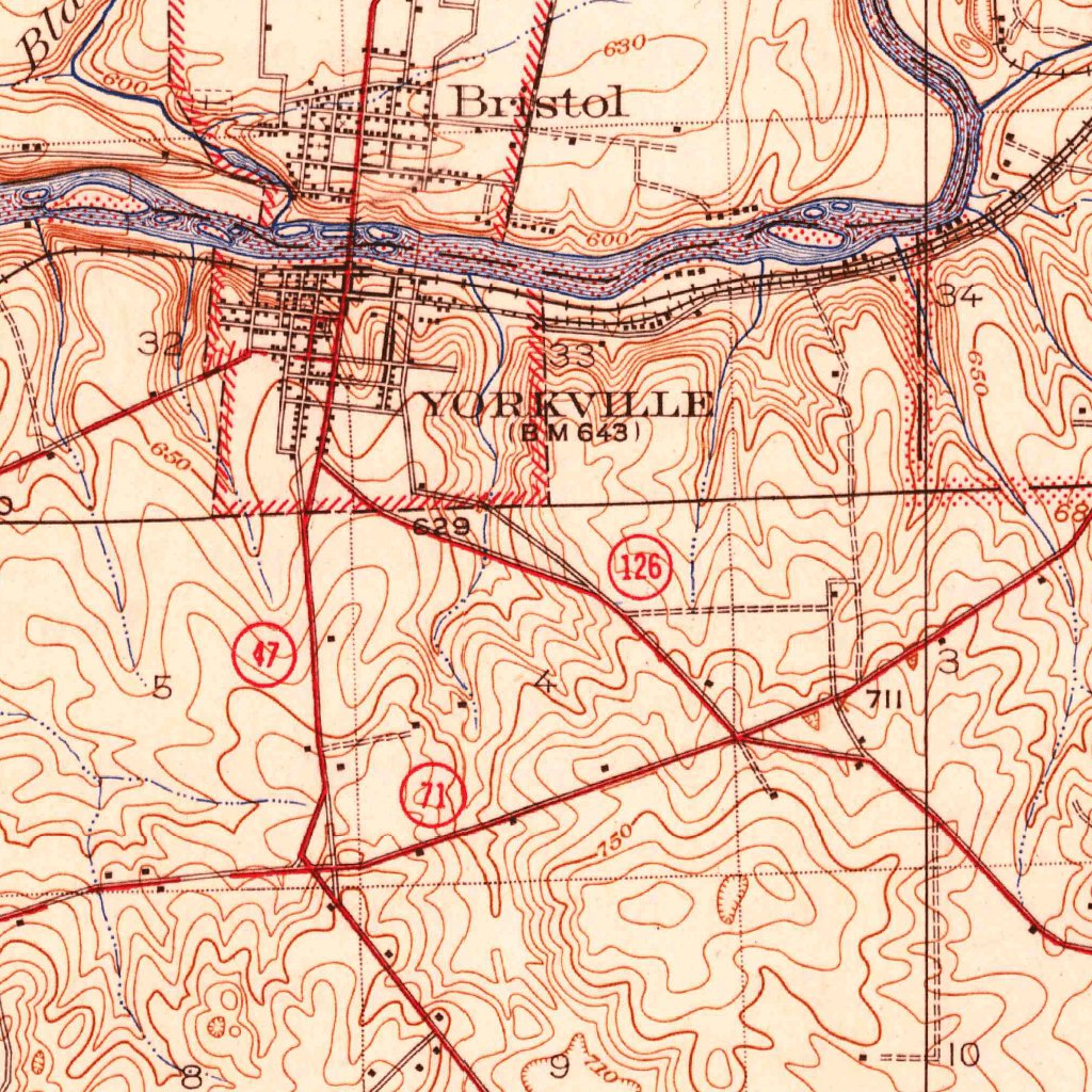 Yorkville, IL (1925, 62500-Scale) Map by United States Geological ...