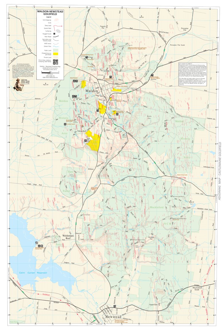 Maldon Gold Map by Doug Stone GOLD MAPS | Avenza Maps