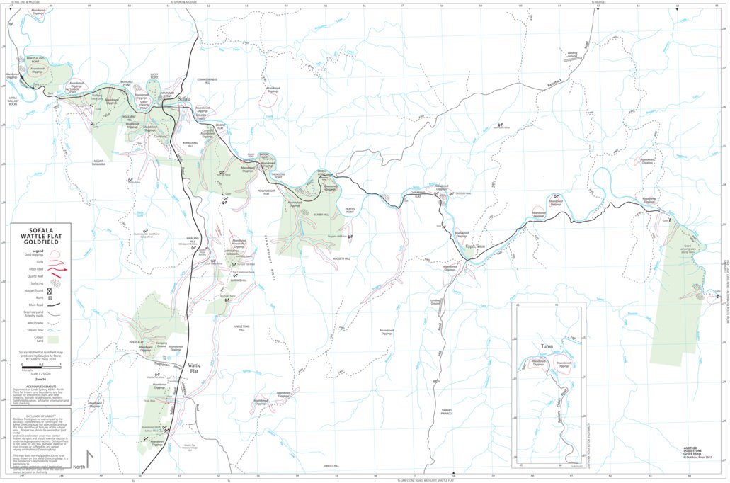Sofala-Wattle Flat Gold Map by Doug Stone GOLD MAPS | Avenza Maps
