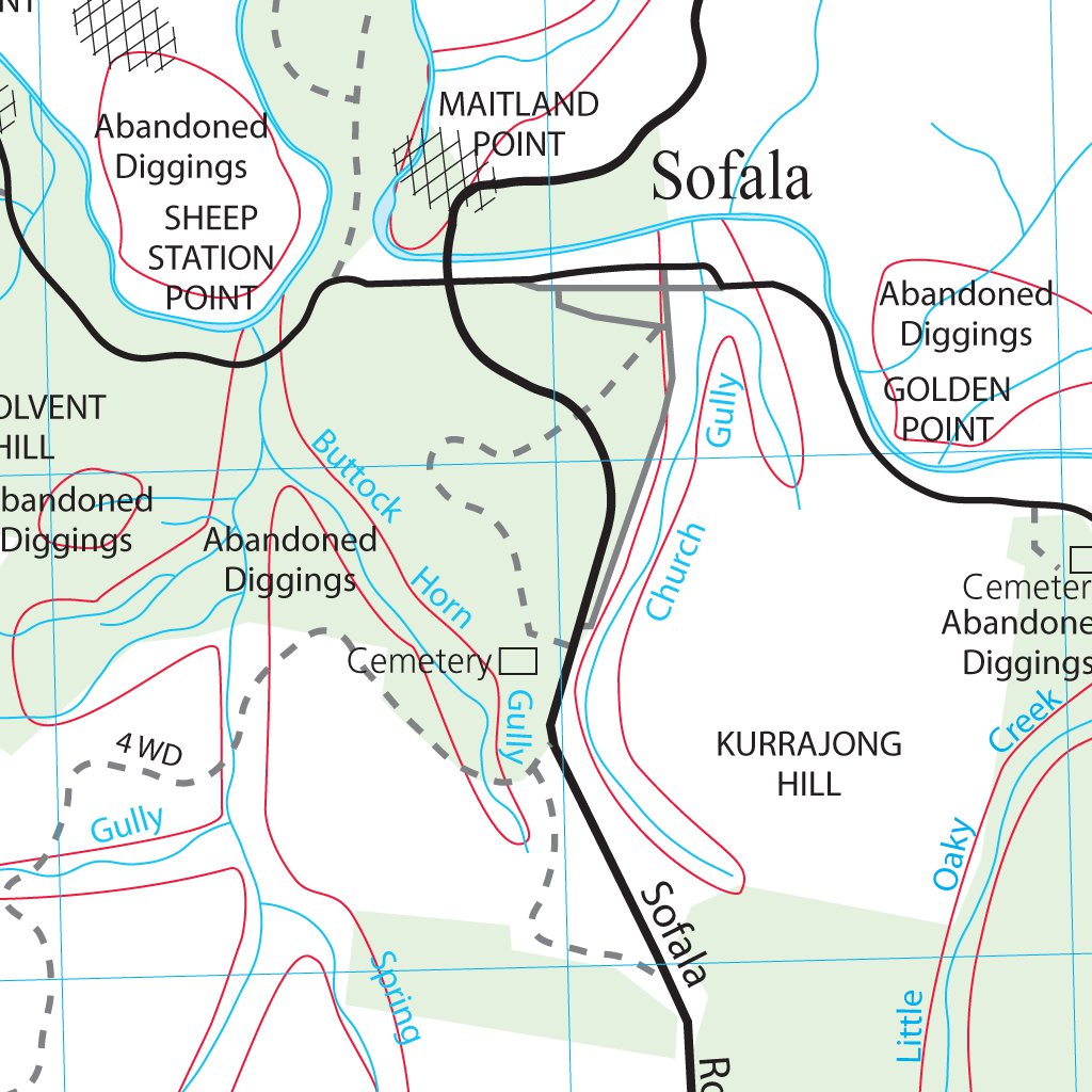 Sofala-Wattle Flat Gold Map by Doug Stone GOLD MAPS | Avenza Maps