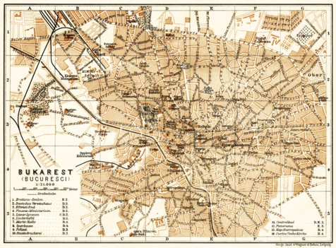 Bucharest (Bucureşti) city Map, 1905 by Waldin | Avenza Maps