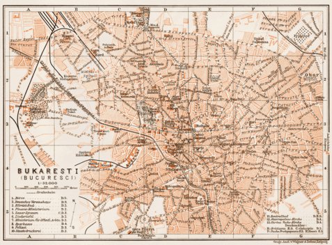 Bucharest (Bucureşti) city Map, 1914 by Waldin | Avenza Maps