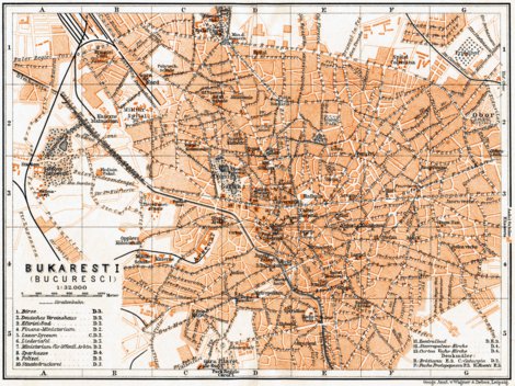 Bucharest (Bucureşti) city Map, 1911 by Waldin | Avenza Maps