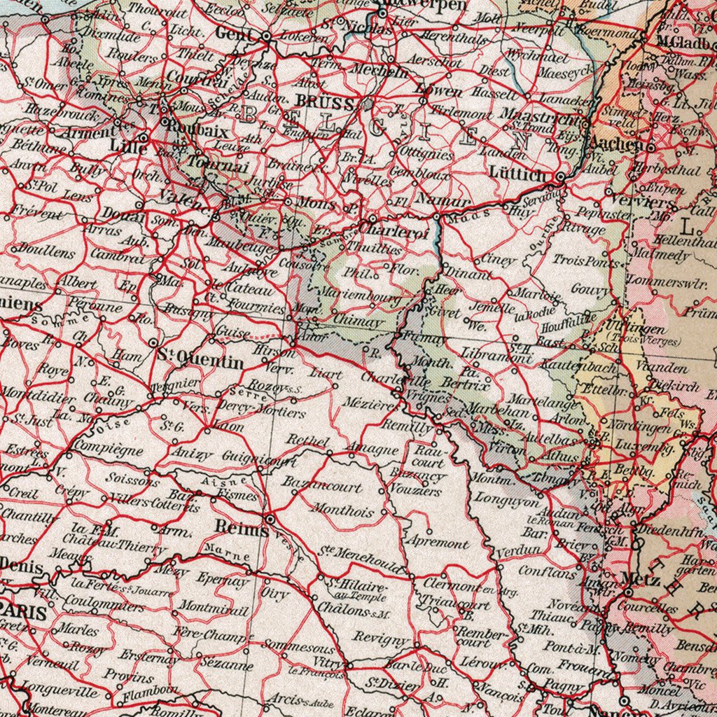 Central Europe Transportation Map, 1905 by Waldin | Avenza Maps