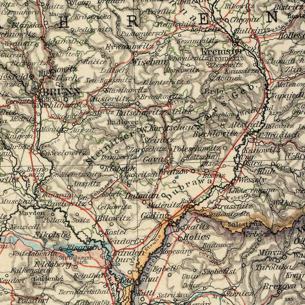 Bohemia, Moravia and Silesia Map, 1905 by Waldin | Avenza Maps