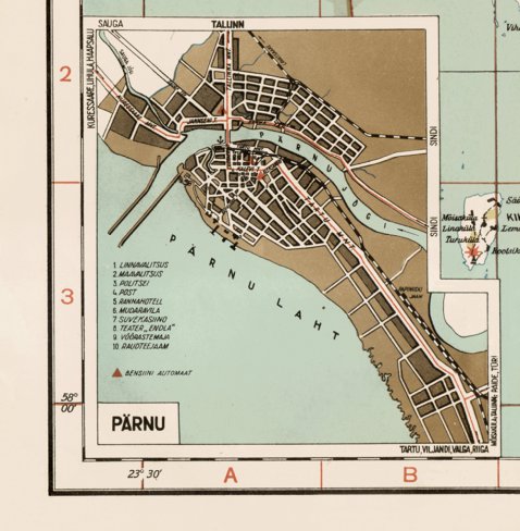 Pärnu town plan from 1938 Map by Waldin | Avenza Maps