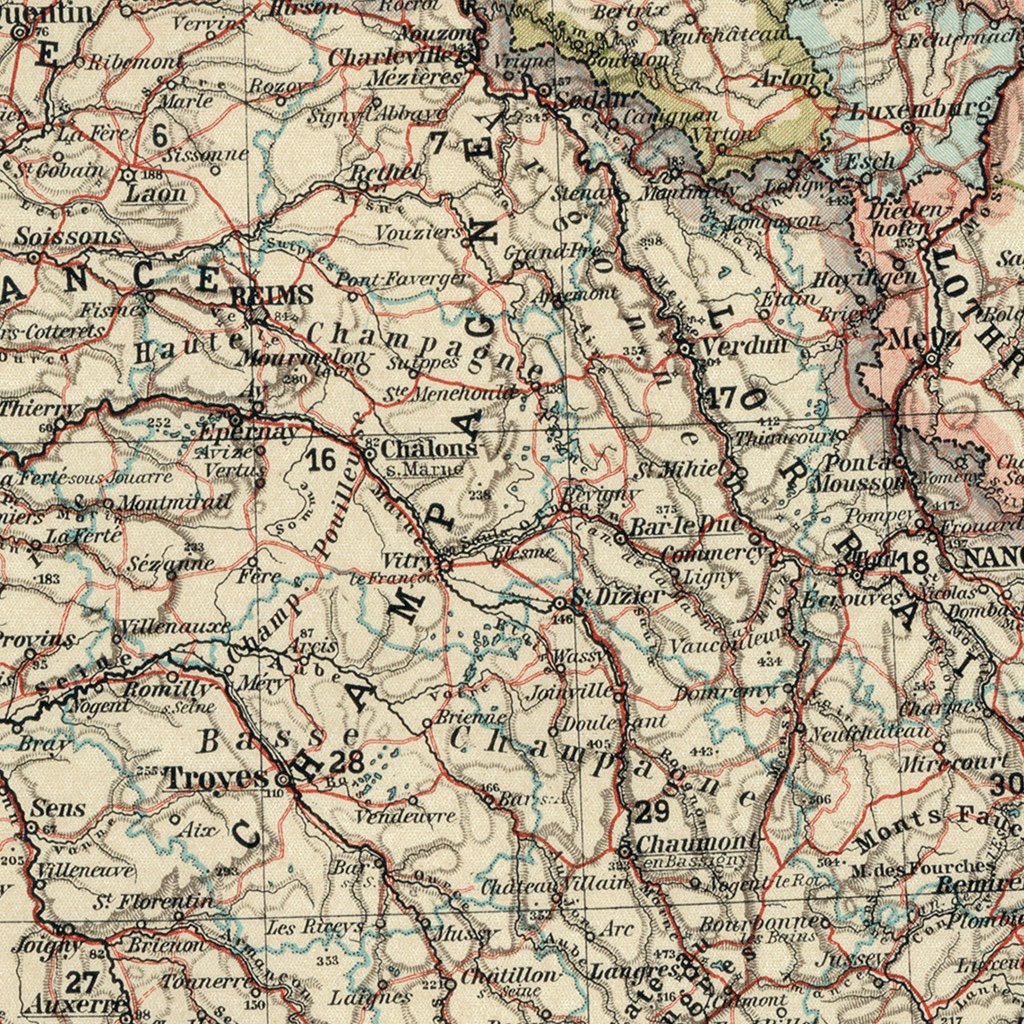 France Map, 1905 by Waldin | Avenza Maps