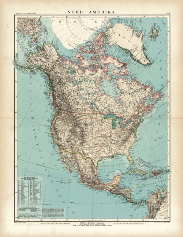 North America Map, 1905 by Waldin | Avenza Maps