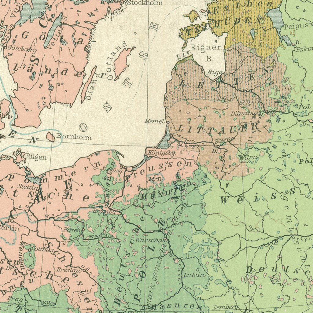 Europe Nation and Language Map, 1905 by Waldin | Avenza Maps