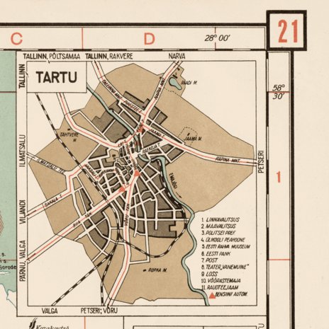 Tartu town plan from 1938 Map by Waldin | Avenza Maps