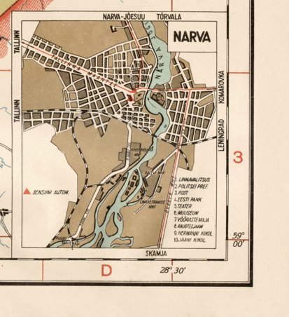 Narva town plan from 1938 Map by Waldin | Avenza Maps