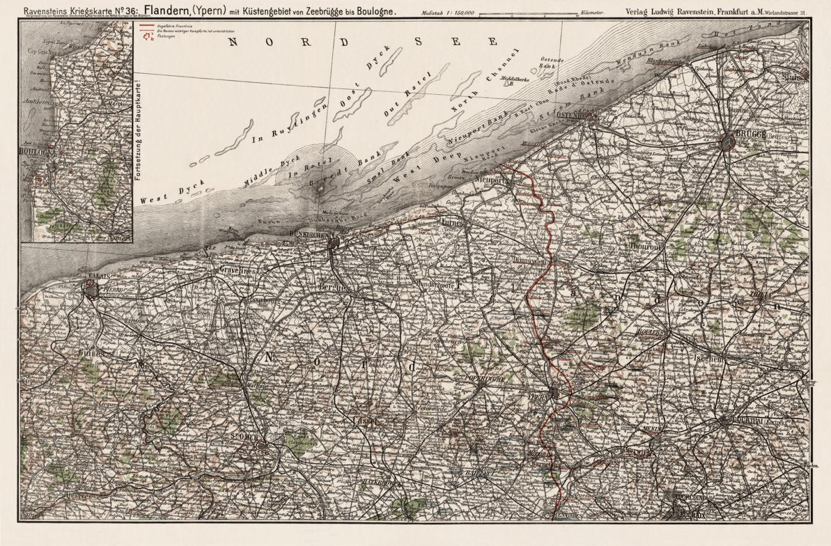 Map of Flanders, 1916 by Waldin | Avenza Maps
